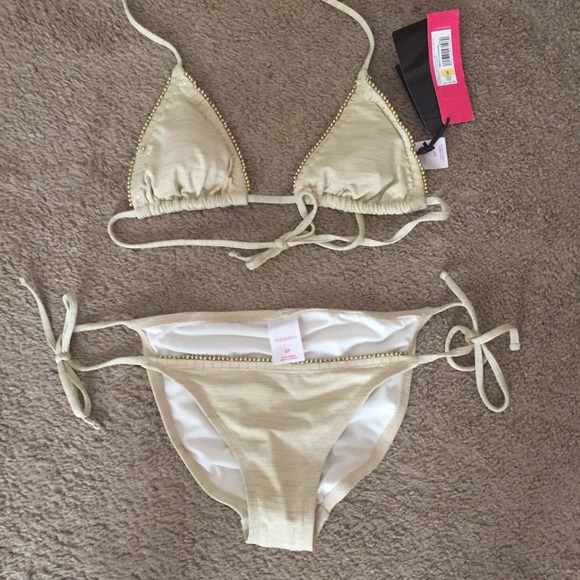 Xhilaration | Swim | Nwt Gold String Bikini Exhilaration Small | Poshmark